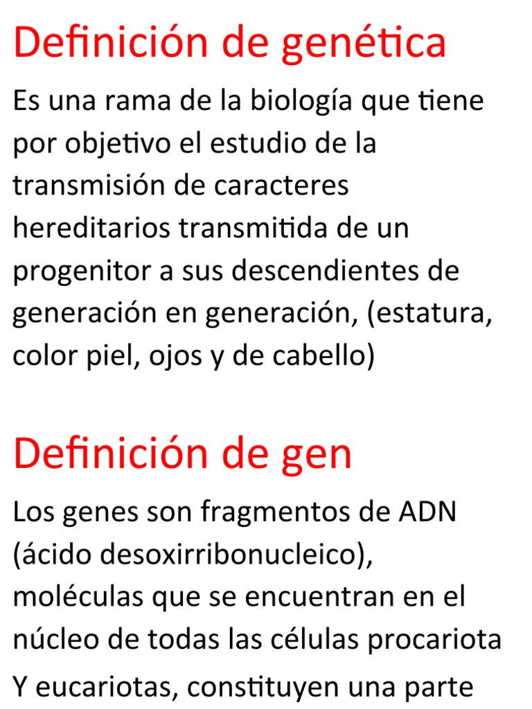 Definición de Genética | PDF | Dominancia (Genética) | Gene