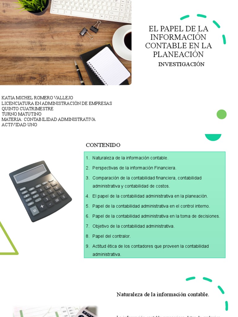 El Papel de La Información Contable en La Planeación | PDF | Contabilidad | Planificación