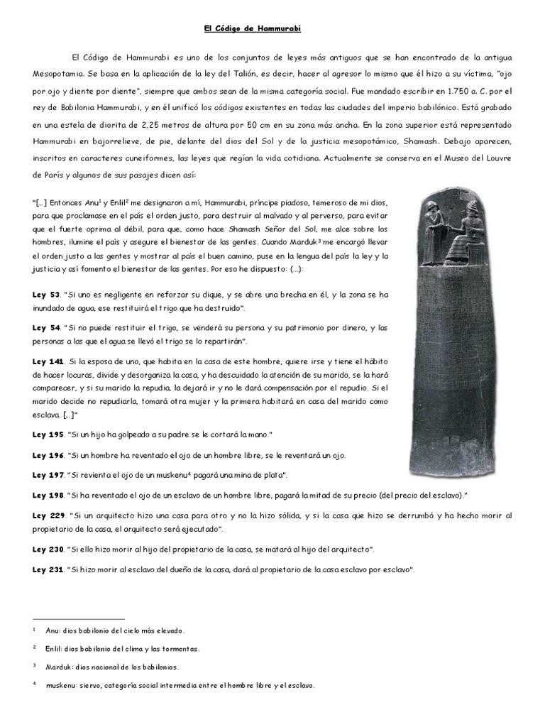 El Código de Hammurabi | PDF