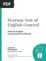 Pearson English Test Level 1 Practice | PDF