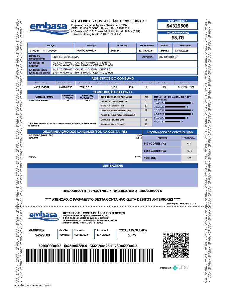 Embasa - Segunda Via | PDF