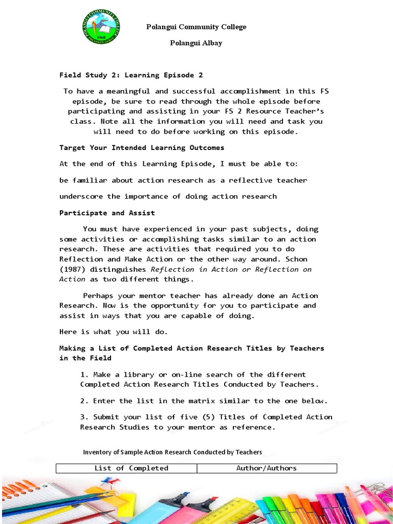 Field Study 2 - E2 | PDF | Teachers | Learning