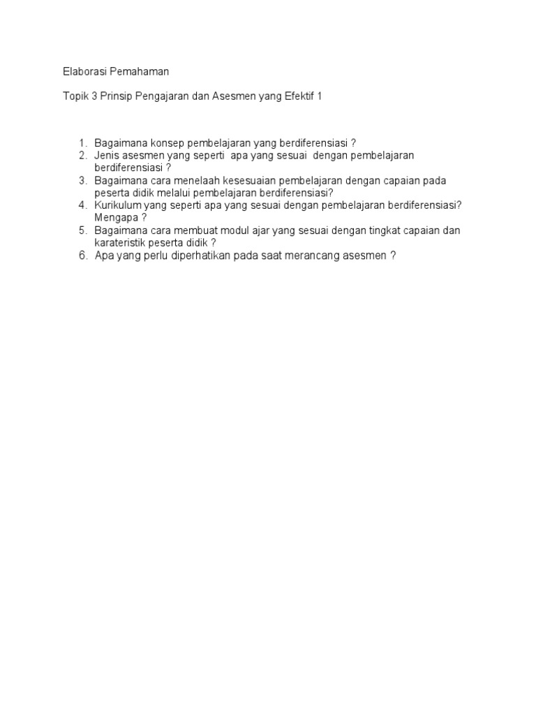 Elaborasi Pemahaman Topik 3 | PDF | Karier & Perkembangan | Pengembangan Diri