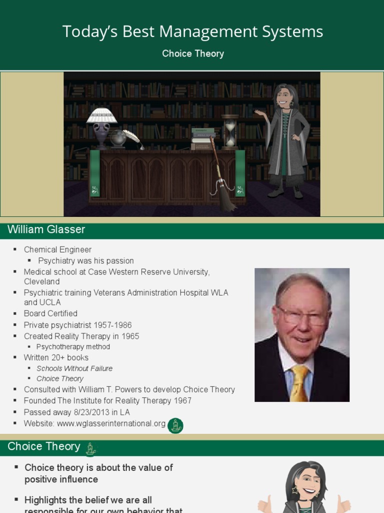William Glasser Choice Theory-1 | PDF | Psychotherapy | Teachers