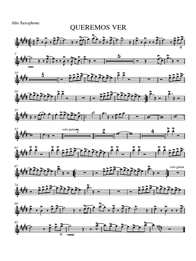 Partituras Modernas para Saxo Alto | PDF