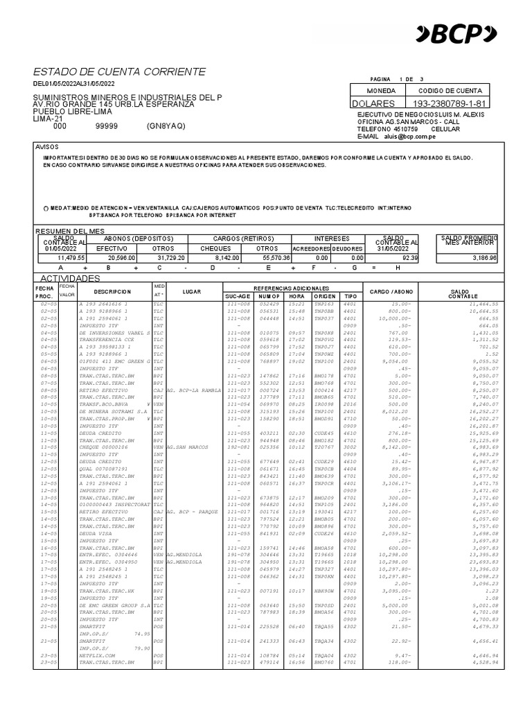 EECC MAY 22 - Unlocked | PDF | Contabilidad | Finanzas personales
