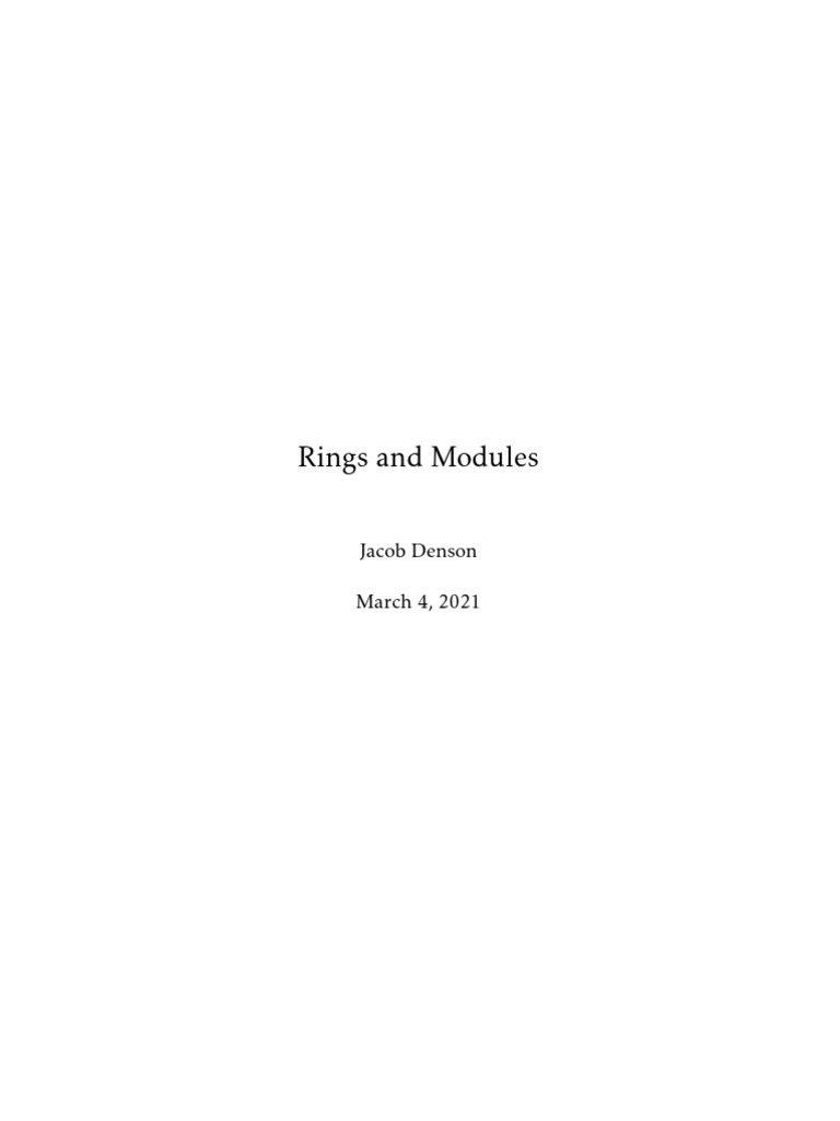 Rings and Modules | PDF | Ring (Mathematics) | Group (Mathematics)