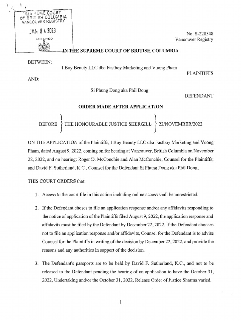 Order Made After Application | PDF