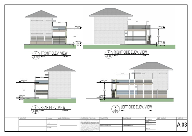 Front Elev. View Right Side Elev. View: Scale 1:100 MTS Scale 1:100 | PDF | Justice | Crime ...