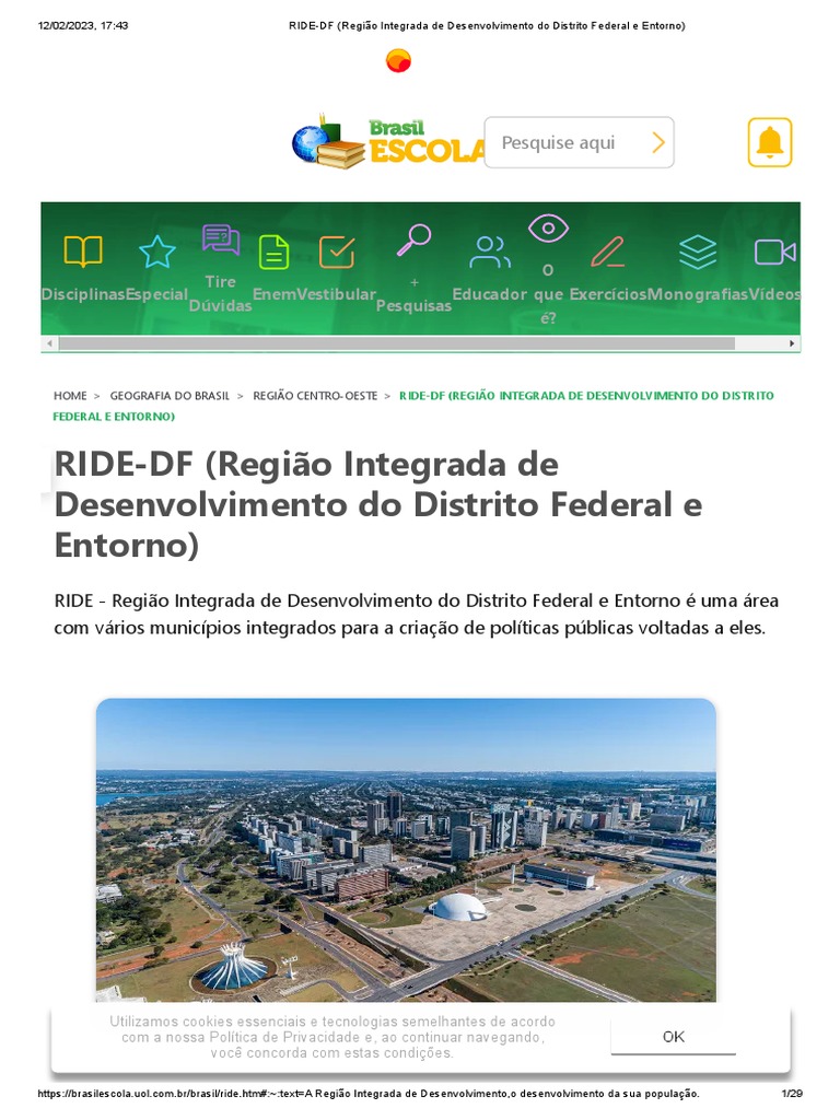 RIDE-DF (Região Integrada de Desenvolvimento Do Distrito Federal e ...