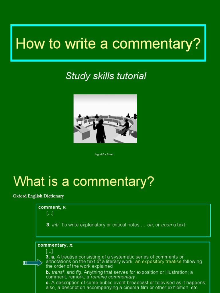 How To Write A Commentary - PPT 13 | PDF | Essays | Poetry
