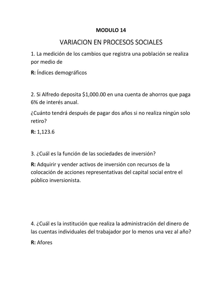 Modulo 14 - Archivo | Descargar gratis PDF | Interés | Tasas de interés