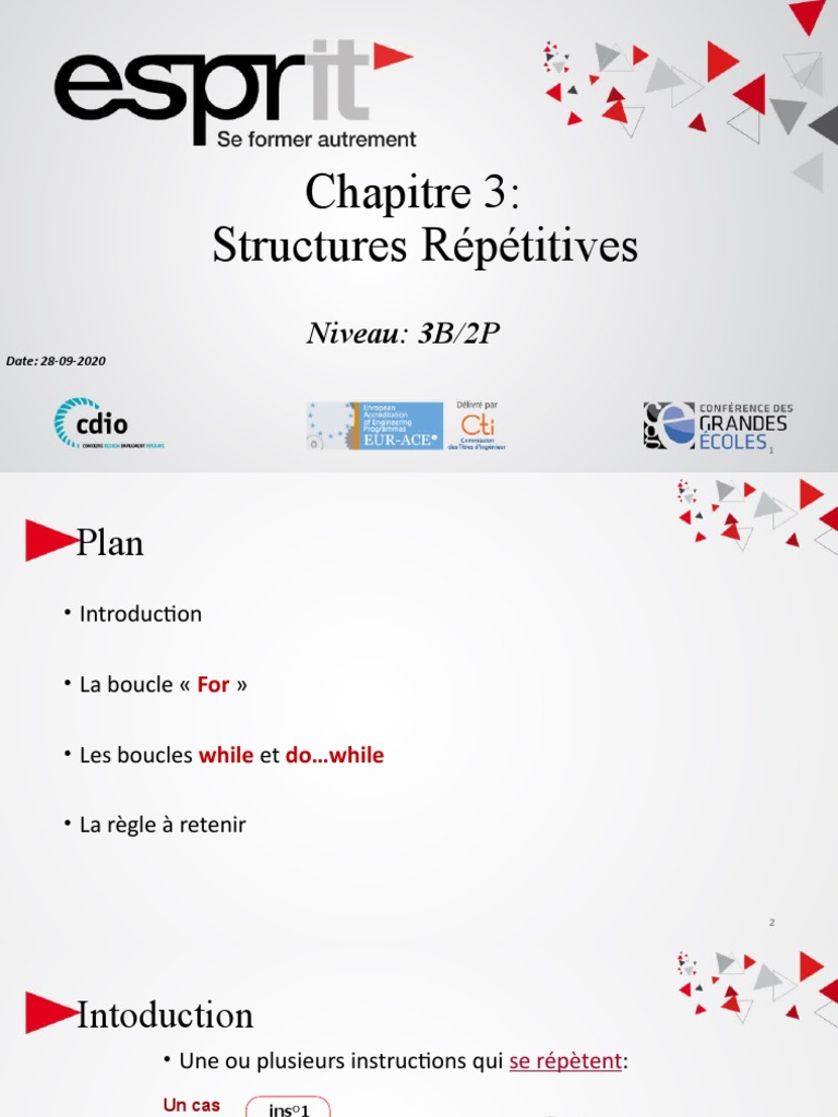 Chap.3 Les Structures Répétitives | PDF | Structure de contrôle | Informatique