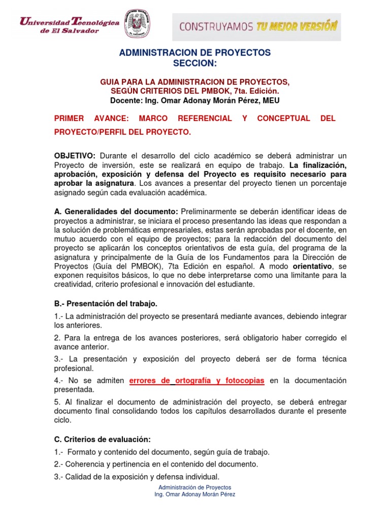 GUIA No 1 ADMON PROYECTOS - PARCIAL I | PDF | Energía renovable | Gestión de proyectos