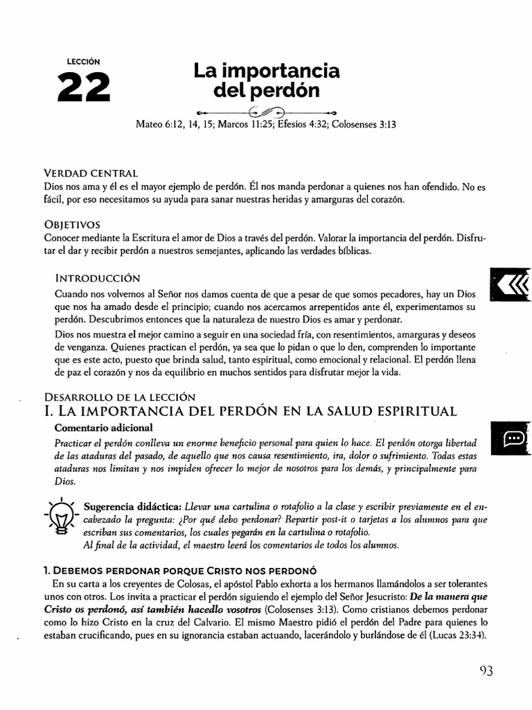 Lec 22 La Importancia Del Perdón - OCR | PDF | Perdón | Jesús