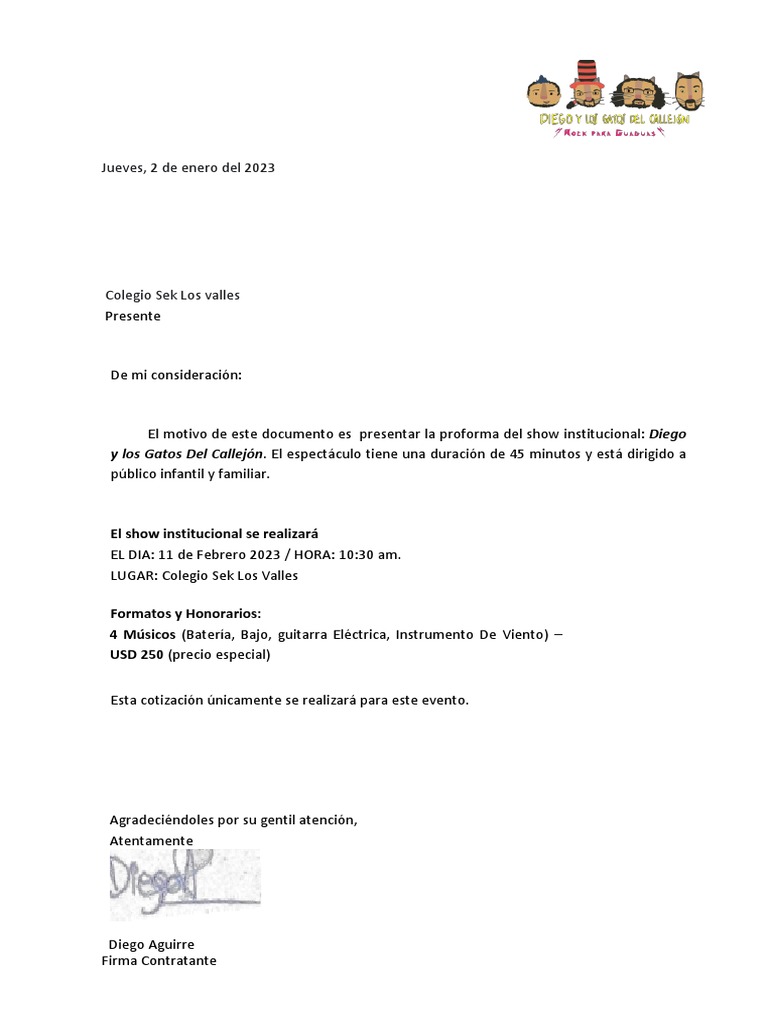 Proforma Show Infantil | PDF