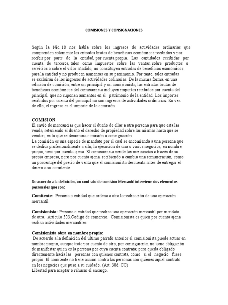 Comisiones y Consignaciones | PDF | Derecho privado | Business