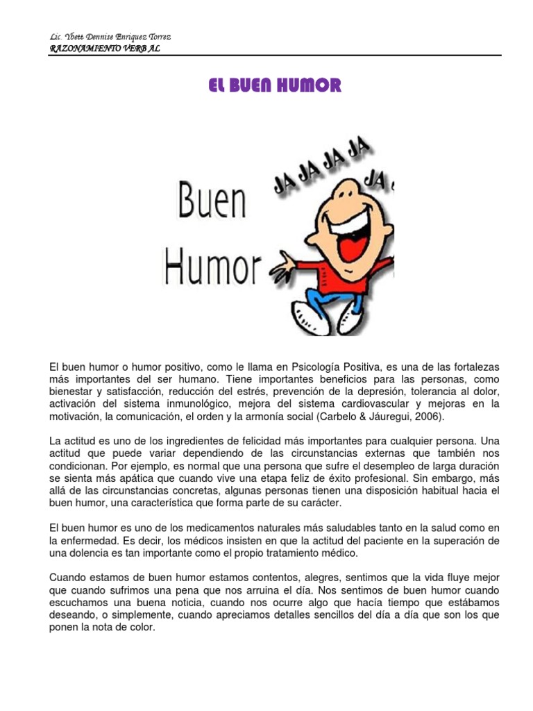 El Buen Humor | PDF | La risa | Humor