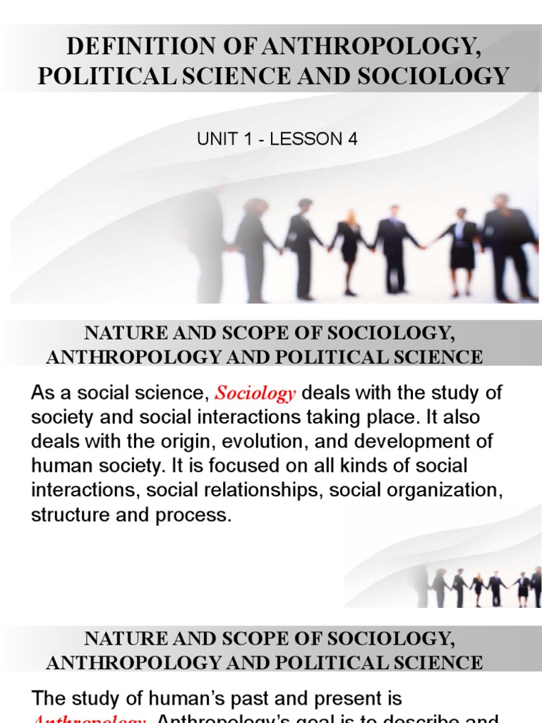 Interconnections of Sociology, Anthropology, and Political Science ...