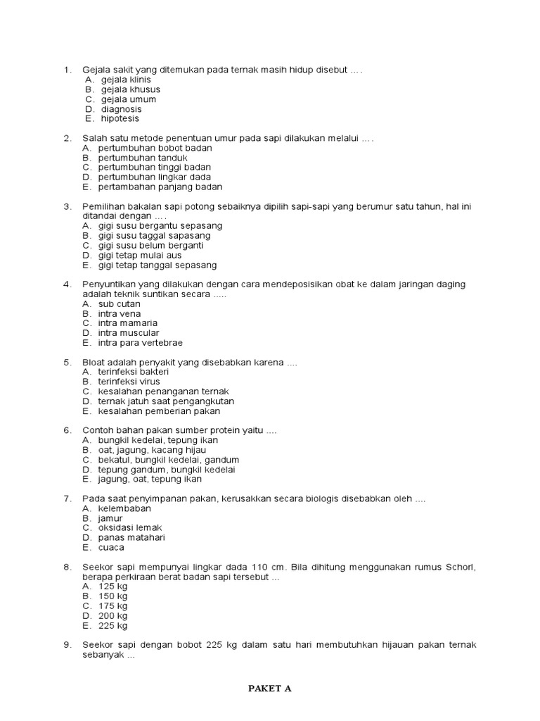 Soal Usek Teori Kejuruan Atr | PDF | Griya & Taman | Kesehatan Holistik