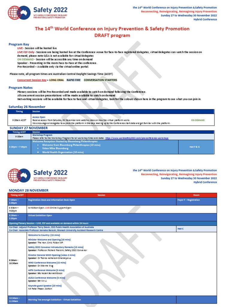 26 Oct DRAFT Conference Program - Concurrent Program | PDF | Violence ...