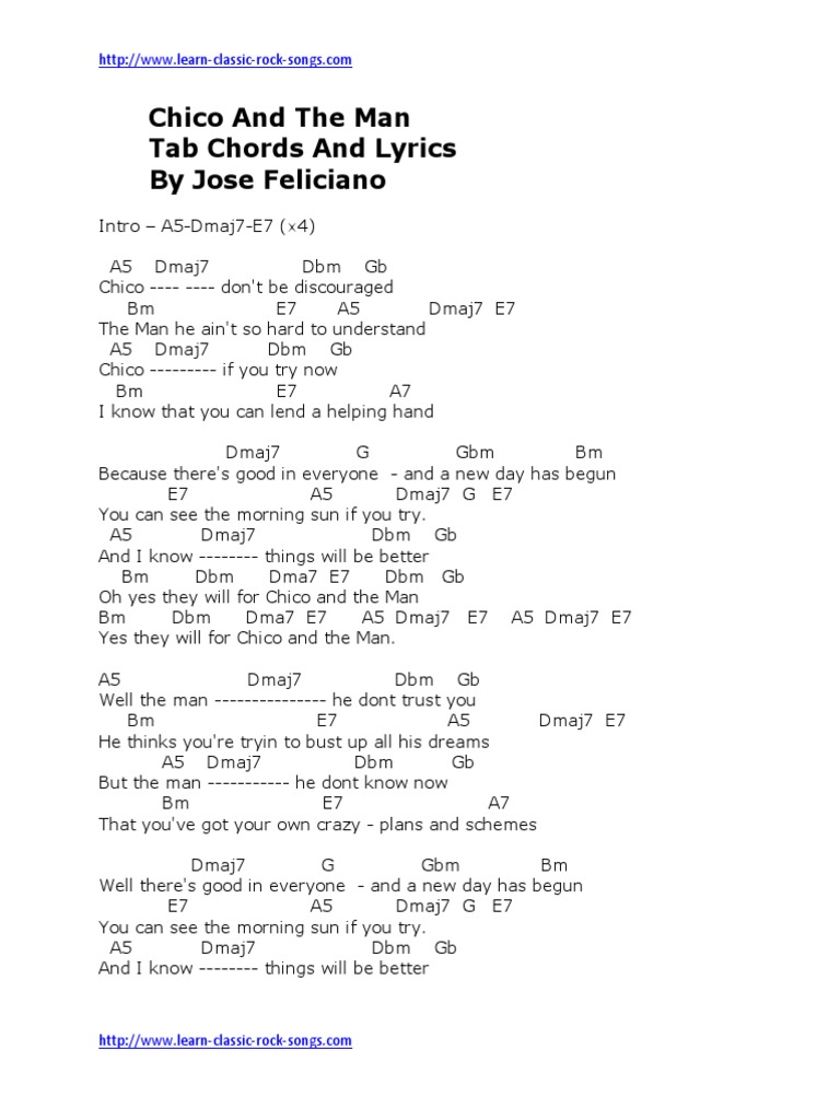 Chico and The Man Tab by Jose Feliciano1 | PDF