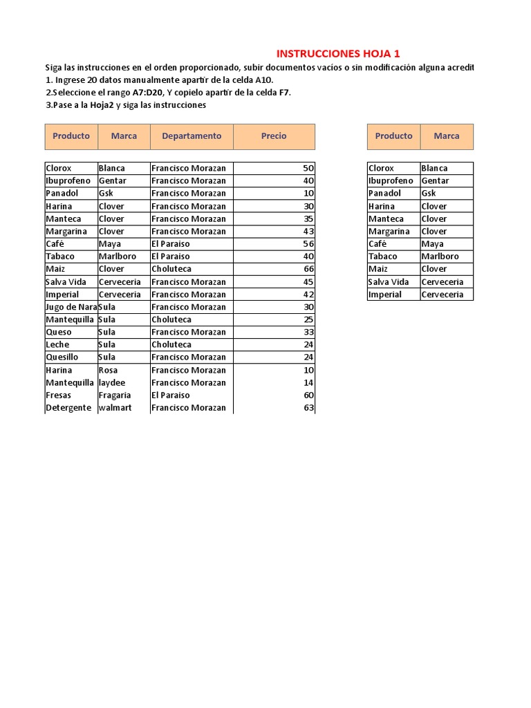 Ejercicio 1 - Excel 2019 | PDF
