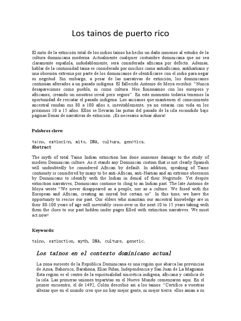 La herencia taína en Puerto Rico | PDF