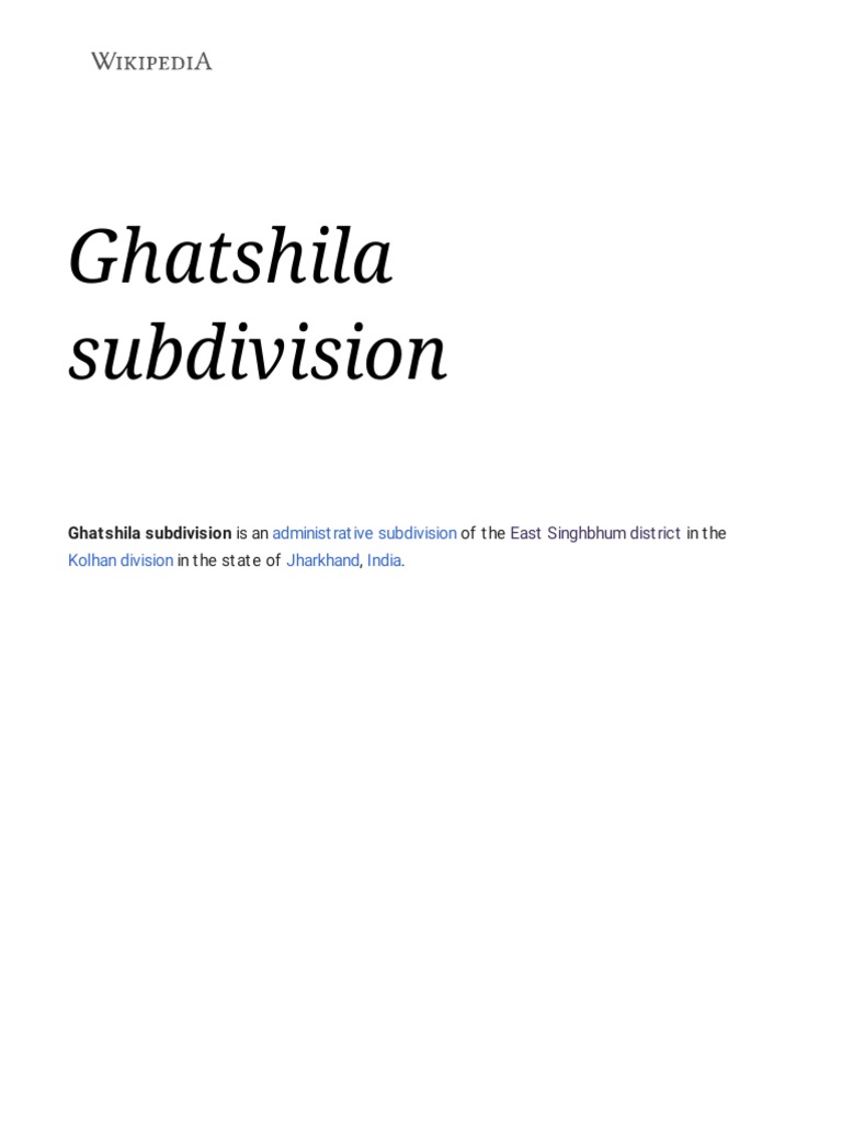 Ghatshila Subdivision Overview | PDF | Public Services