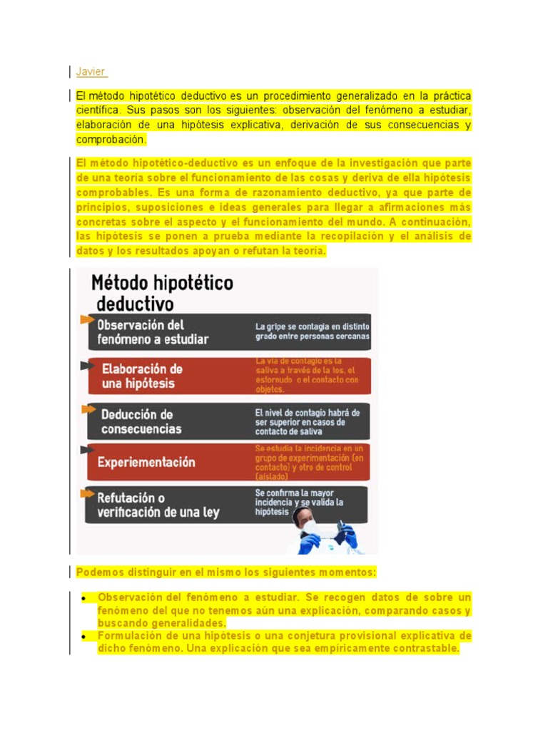 Metodo Hipotetico Deductivo | PDF | Hipótesis | Método científico