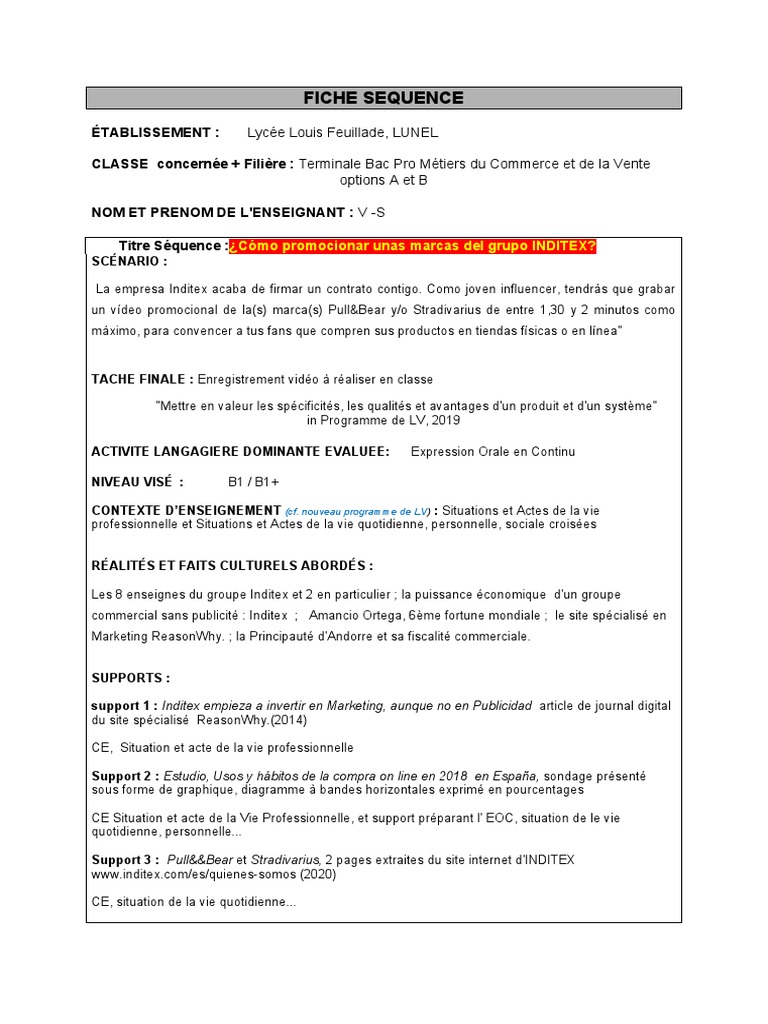 Fiche Sequence Pro - 0 | PDF