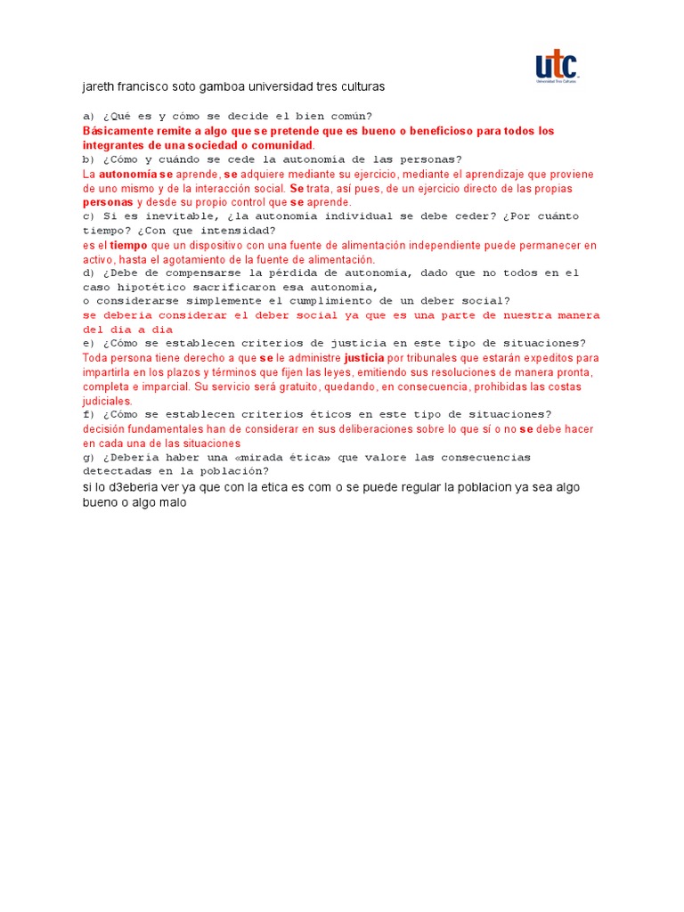 Autonomía y Bien Común en Ética Social | PDF | Crecimiento personal y ...