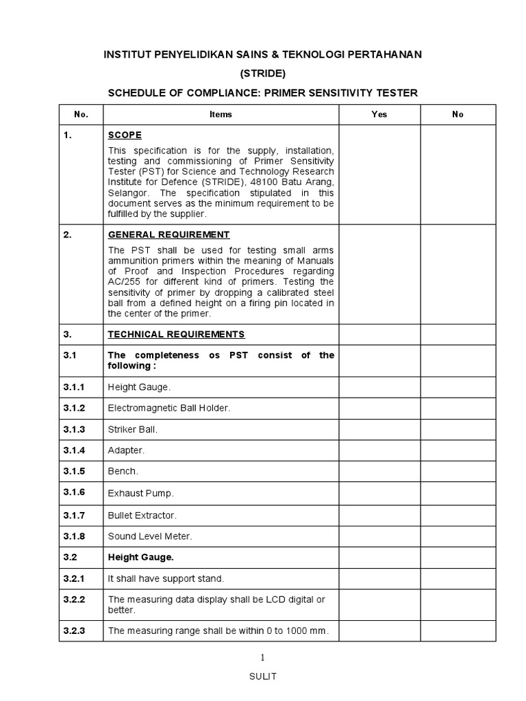 Primer Sensitivity Tester Compliance | PDF | Caliber | Calibration