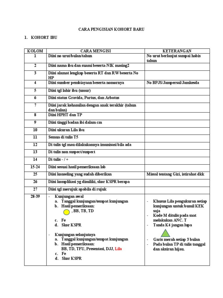 Cara Pengisian Kohort Baru | PDF