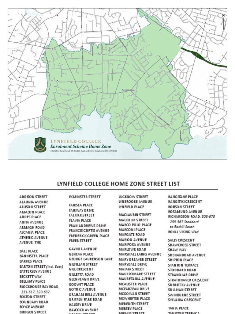 LC Enrolment Zone Map and Streets | PDF