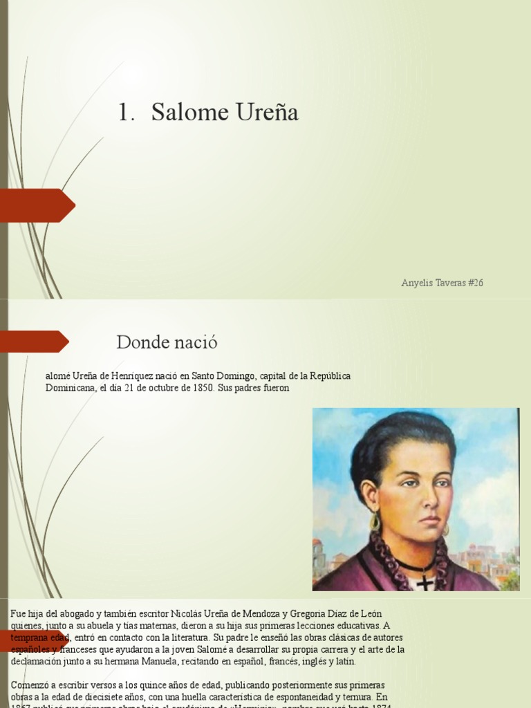Biografía de Salomé Ureña de Henríquez | PDF | Arte | Poesía