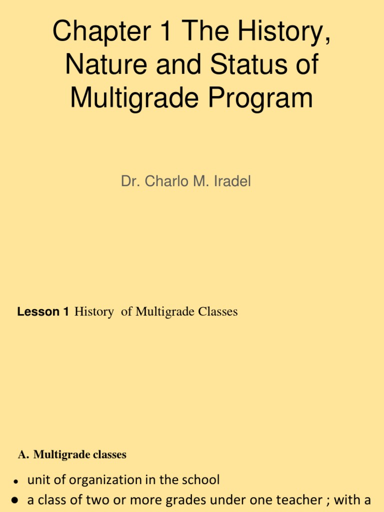 Chapter 1 History J Nature and Status of Multigrade Program | PDF | Constructivism (Philosophy ...