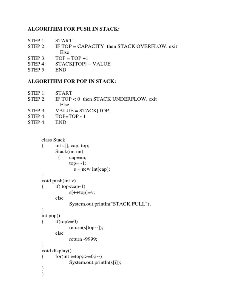 Algorithm and Programs in Stack and Queues | PDF | Queue (Abstract Data Type) | Applied Mathematics