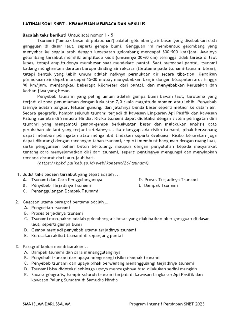 Soal Latihan UTBK 2023 | PDF