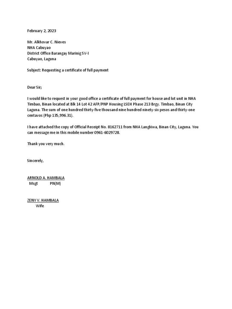 Requesting NHA Certificate | PDF