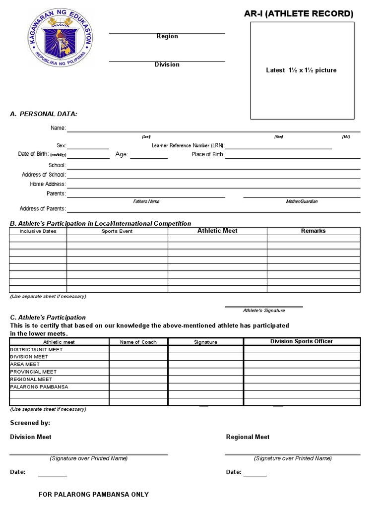 DSAC Forms Divisionmeet 2023-1 | PDF | Public Health | Medical Statistics