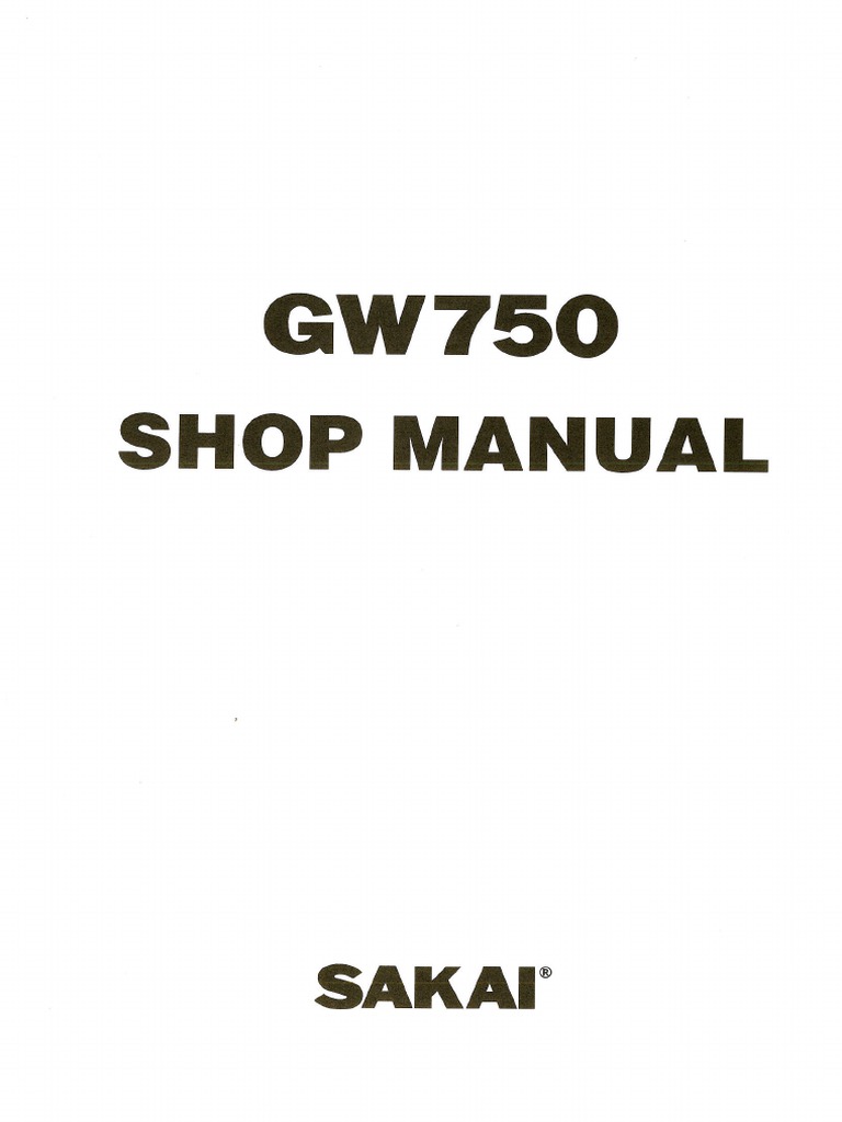 Sakai GW750 Wheeled Roller Shop Manual | PDF