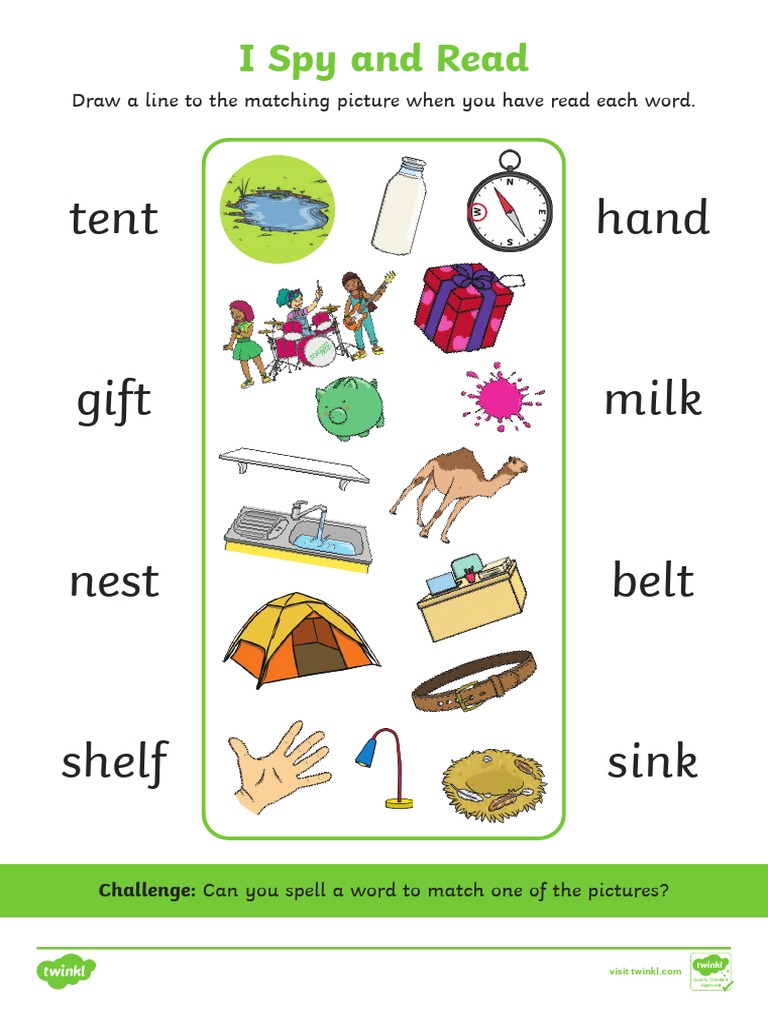 I Spy and Read Activity Phase 4 Set 1 | PDF
