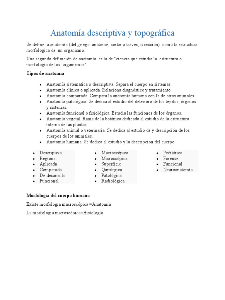 Anatomía Descriptiva y Topográfica | PDF