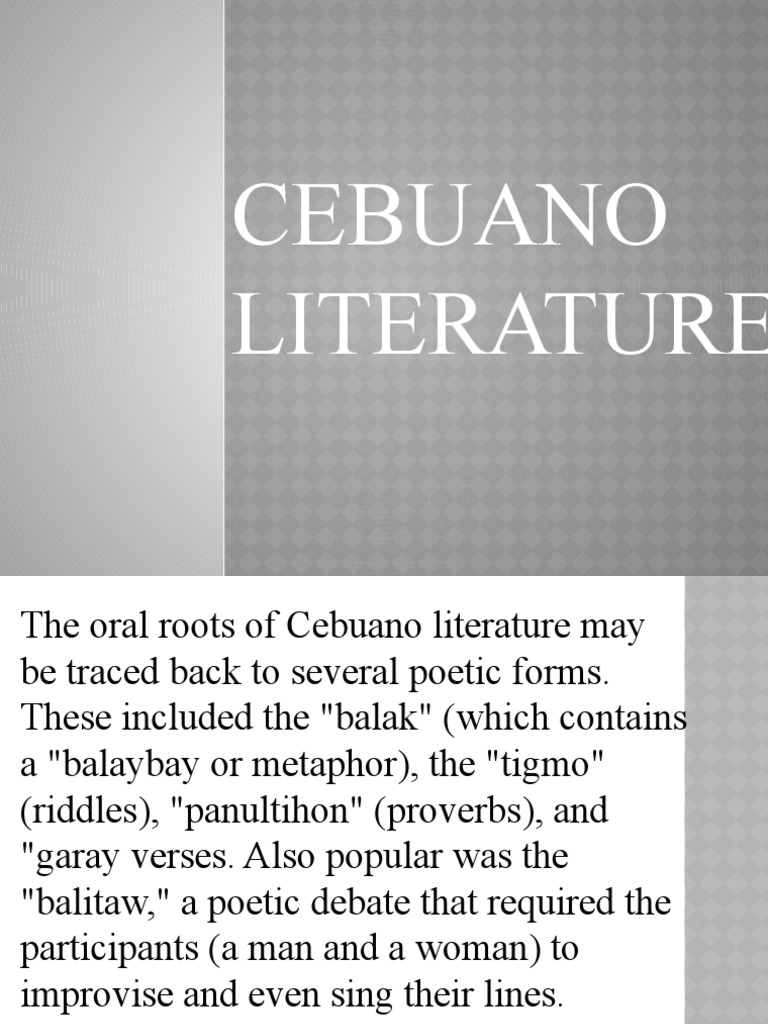 Cebuano Literature | PDF
