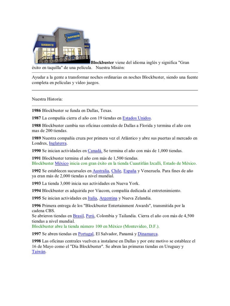 Blockbuster Nuevo Laredo: Información | PDF