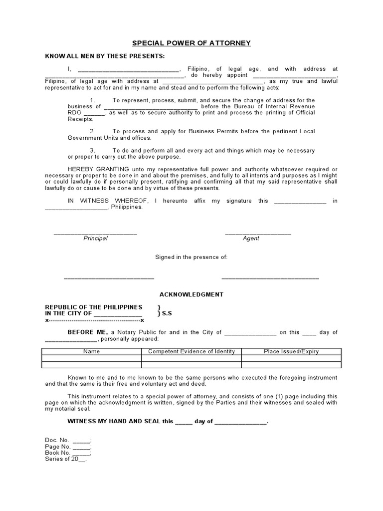 SPA BIR Processing | PDF | Power Of Attorney | Civil Law (Common Law)