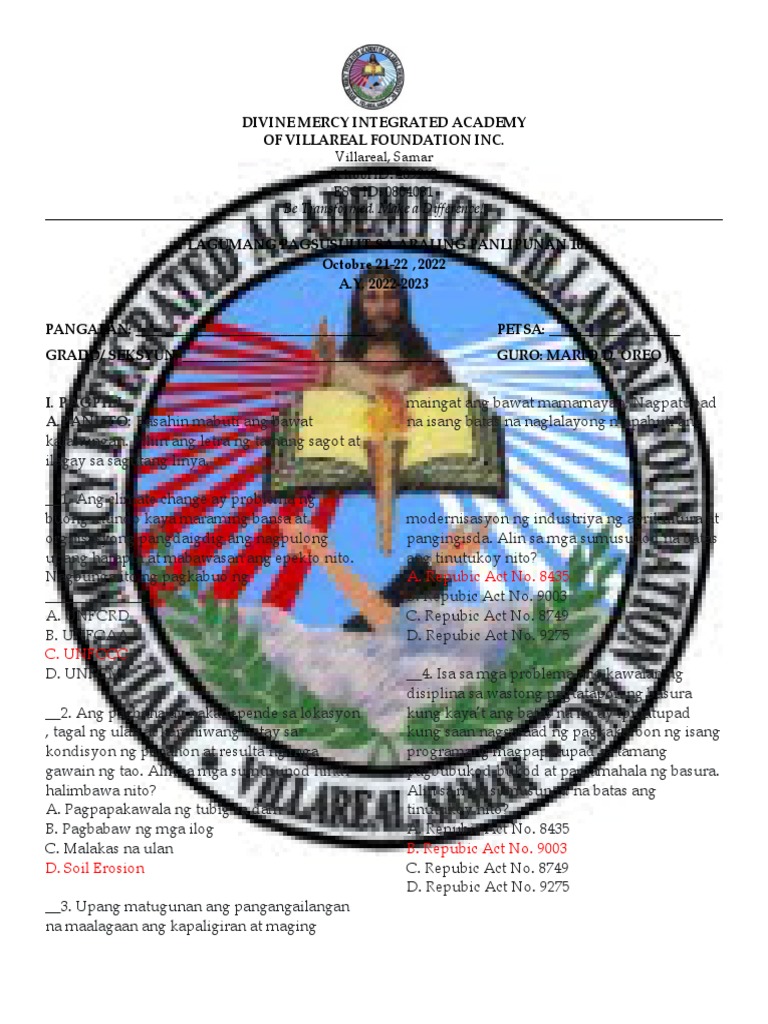 Grade 10 Araling Panlipunan Exam | PDF