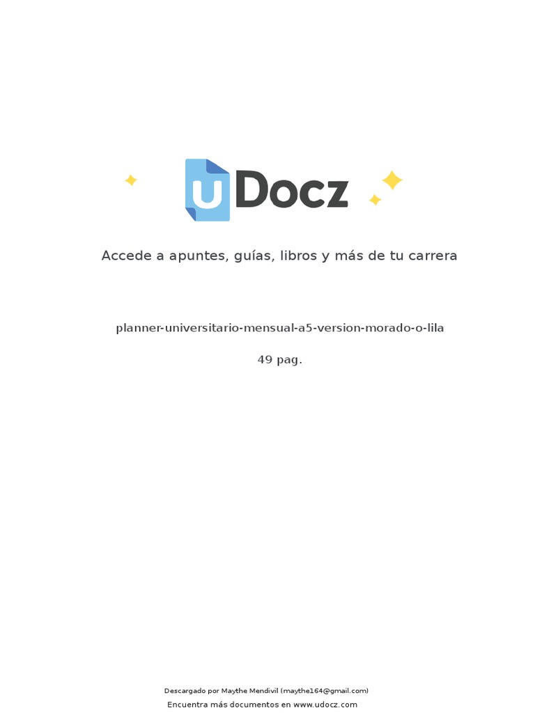 Planner Universitario Mensual A5 Version Morado o Lila 300620 Downloable 2401817 | PDF