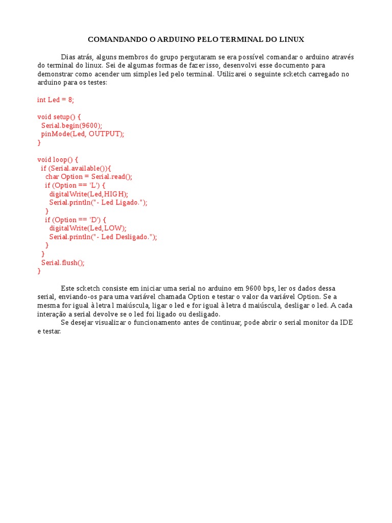 Arduino Linux Terminal Pdf Arduino Pcs Computadores